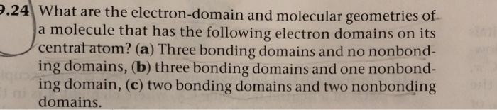 Solved .24 What are the electron-domain and molecular | Chegg.com