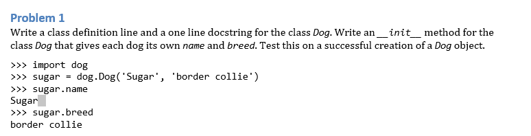 Solved Problem 1 Write a class definition line and a one | Chegg.com
