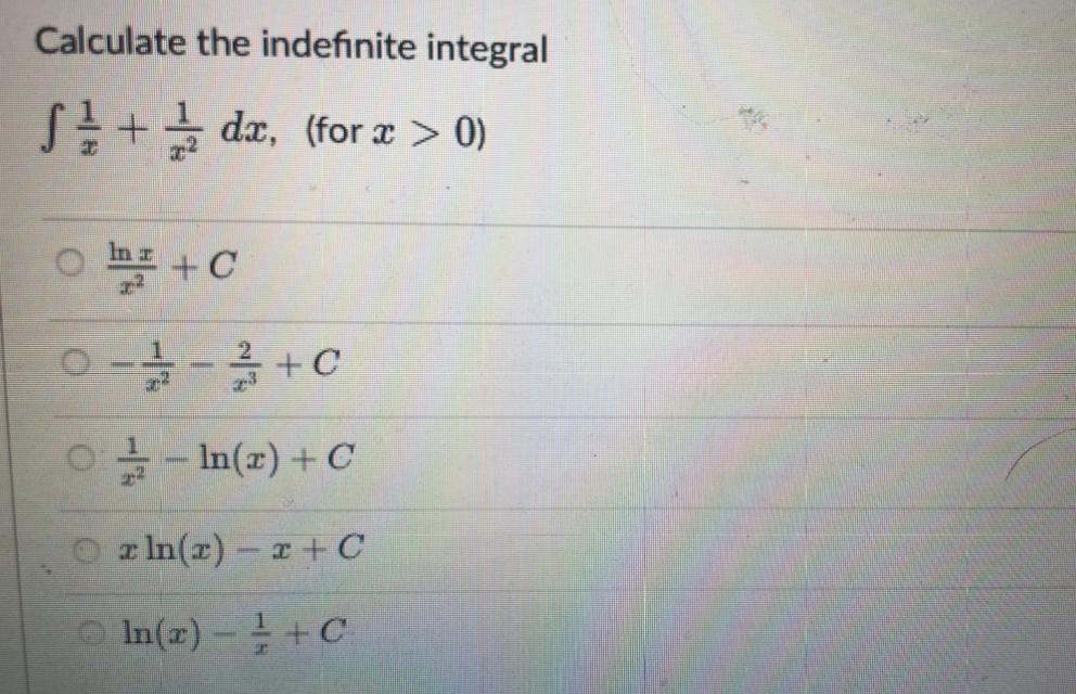 Solved Calculate the indefinite integral ∫x1+x21dx,( for | Chegg.com