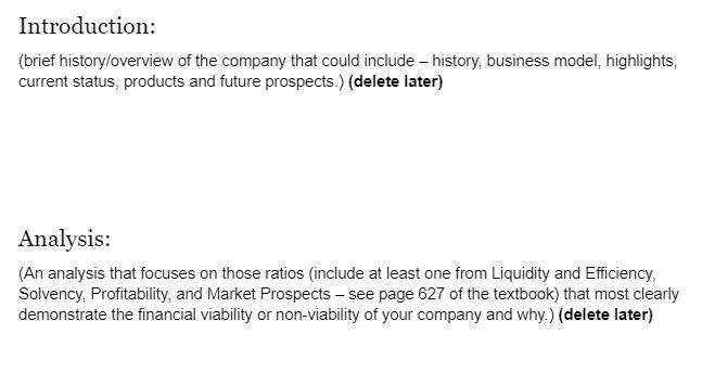 Introduction: (brief history/overview of the company | Chegg.com