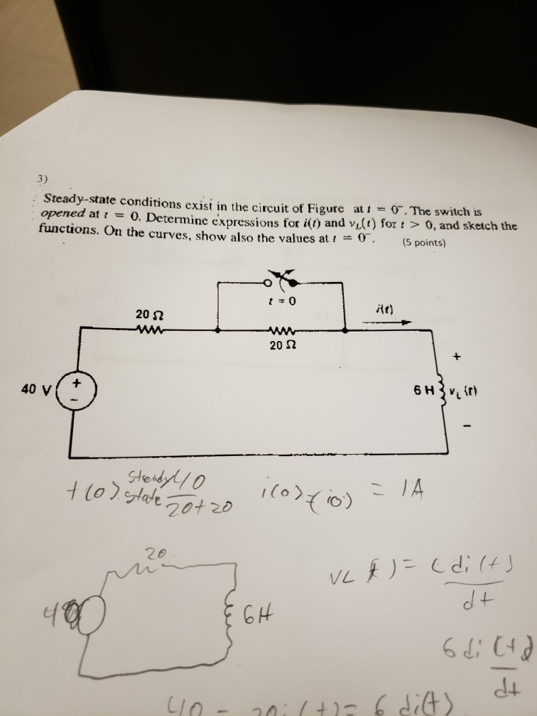 Solved Steady State Conditions Exist In The Circuit Of