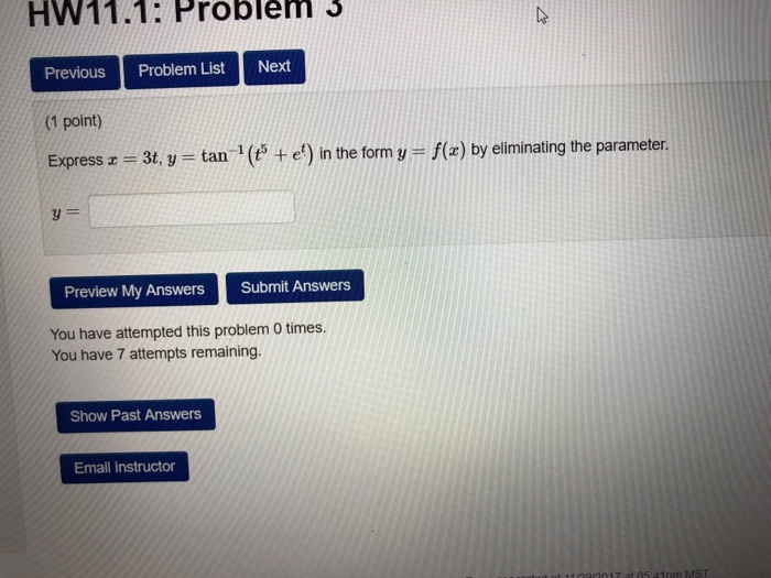 Solved HW11.1: Problem S Previous Problem ListNext (1 point | Chegg.com