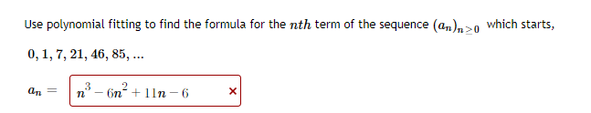 Solved Use polynomial fitting to find the formula for the | Chegg.com
