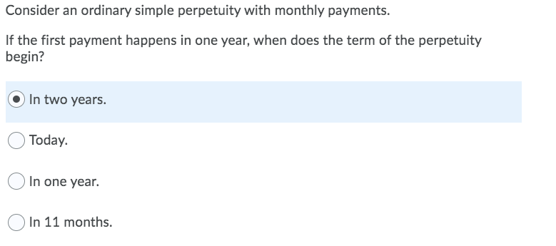 Solved Consider an ordinary simple perpetuity with monthly | Chegg.com