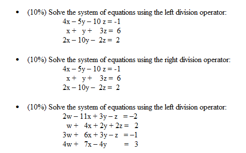 Solved (10%) Solve the system of equations using the left | Chegg.com