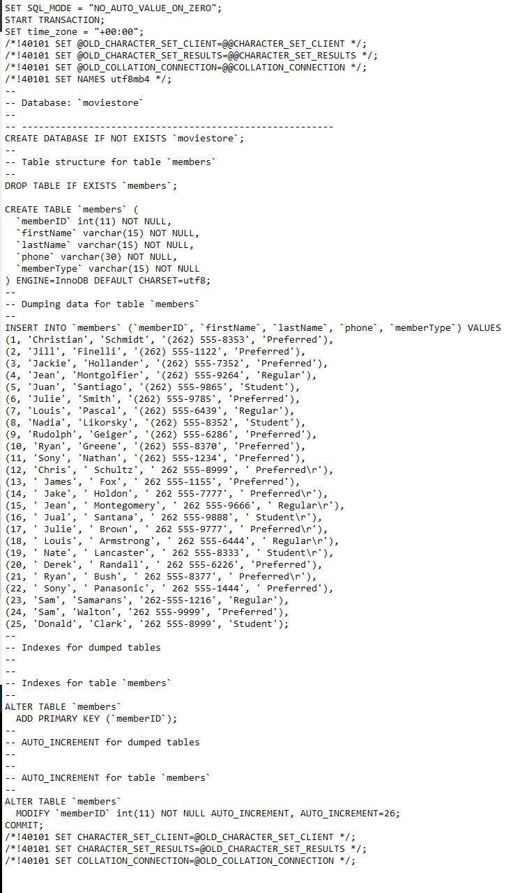 Solved 7. Display the firstName, lastName, title, type, and | Chegg.com