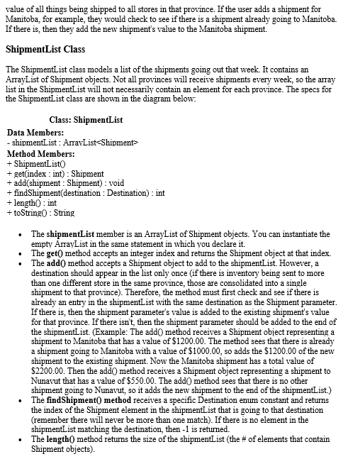 Solved Main class Name: Main You will be adding 3 other | Chegg.com