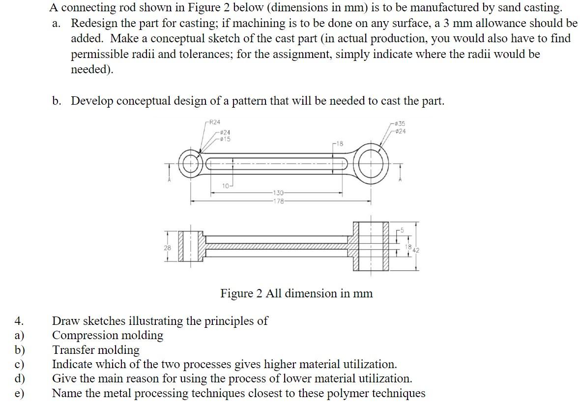 A connecting rod shown in Figure 2 below (dimensions | Chegg.com