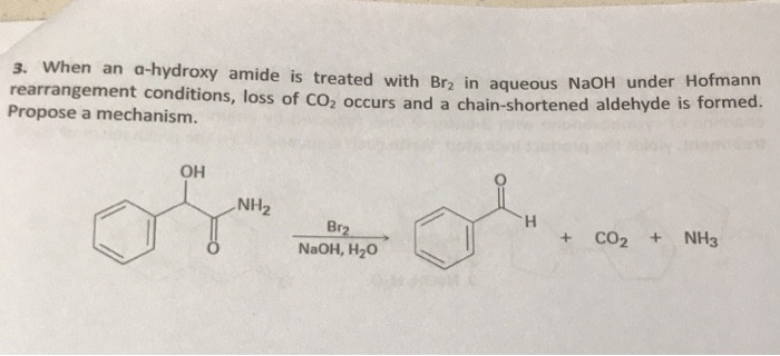 Solved 3. When an a-hydroxy amide is treated with Br2 in | Chegg.com