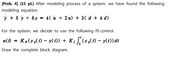 Solved [Prob. 4] (15 pt.) After modeling process of a | Chegg.com