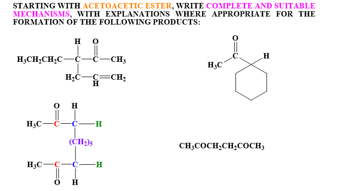 Solved STARTING WITH ACETOACETIC ESTER, WRITE COMPLETE AND | Chegg.com