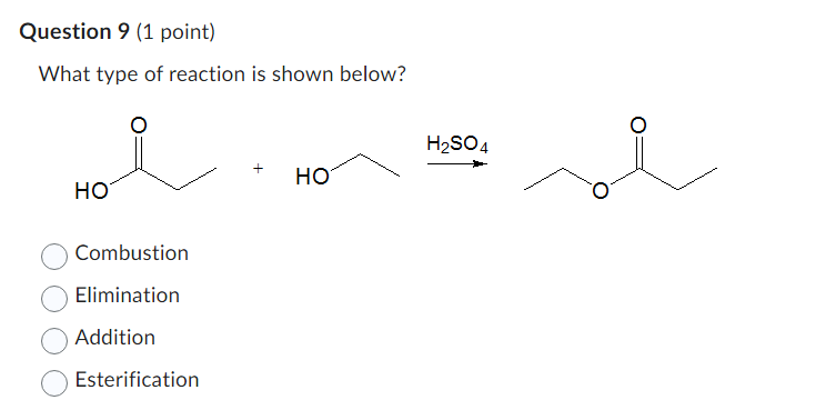 Solved What type of reaction is shown below? H2SO4 | Chegg.com