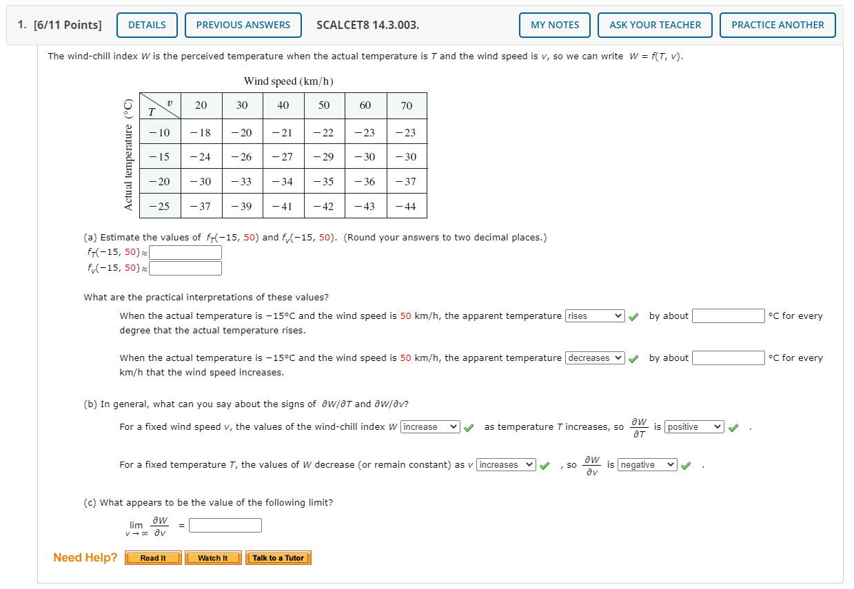 Solved 1. [6/11 Points] DETAILS PREVIOUS ANSWERS SCALCET8 | Chegg.com