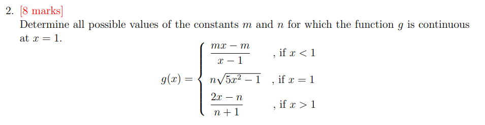 Solved 2. [8 marks] Determine all possible values of the | Chegg.com