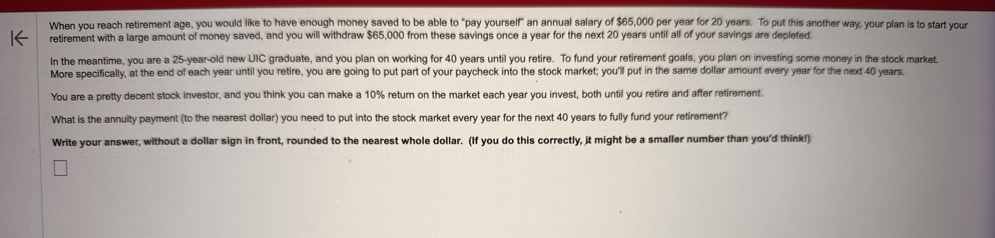 Solved Question content areaPart 1When you reach retirement | Chegg.com