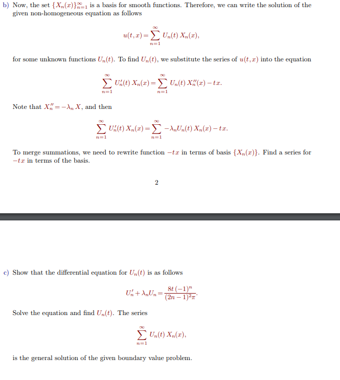 Solved B Now The Set {xn X }n 1∞ Is A Basis For Smooth