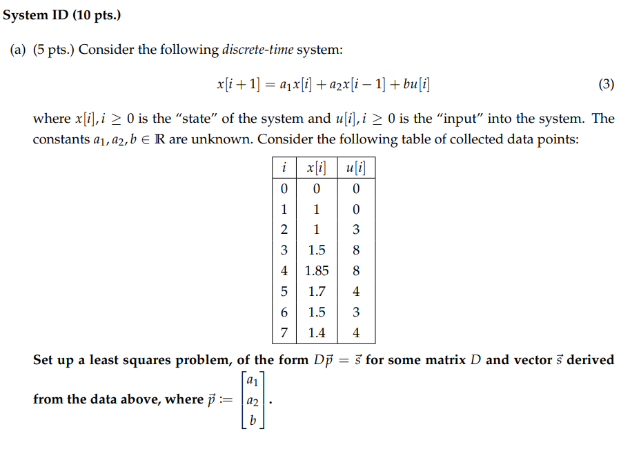 (a) (5 pts.) Consider the following discrete-time | Chegg.com