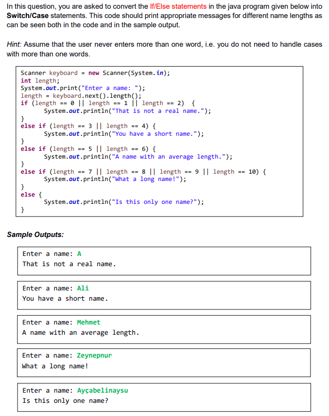 Solved can be seen both in the code and in the sample | Chegg.com