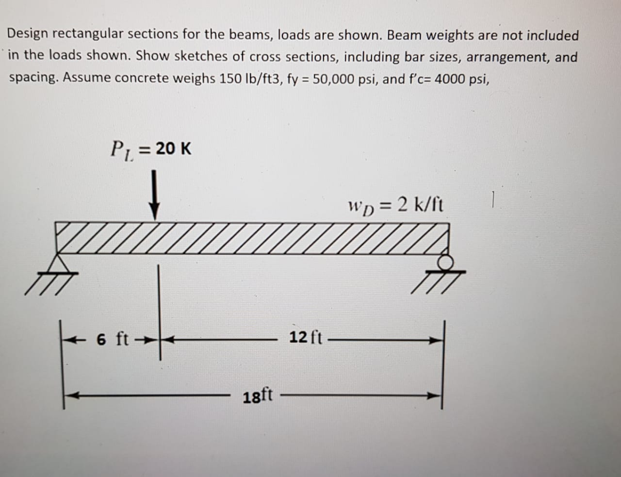 Solved Design rectangular sections for the beams, loads are | Chegg.com
