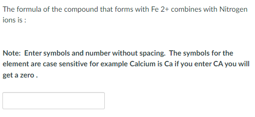 Solved The formula of the compound that forms with Fe 2+ | Chegg.com