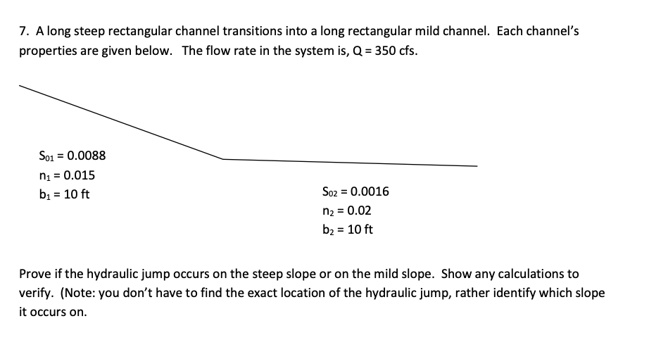 Solved 7. A long steep rectangular channel transitions into | Chegg.com
