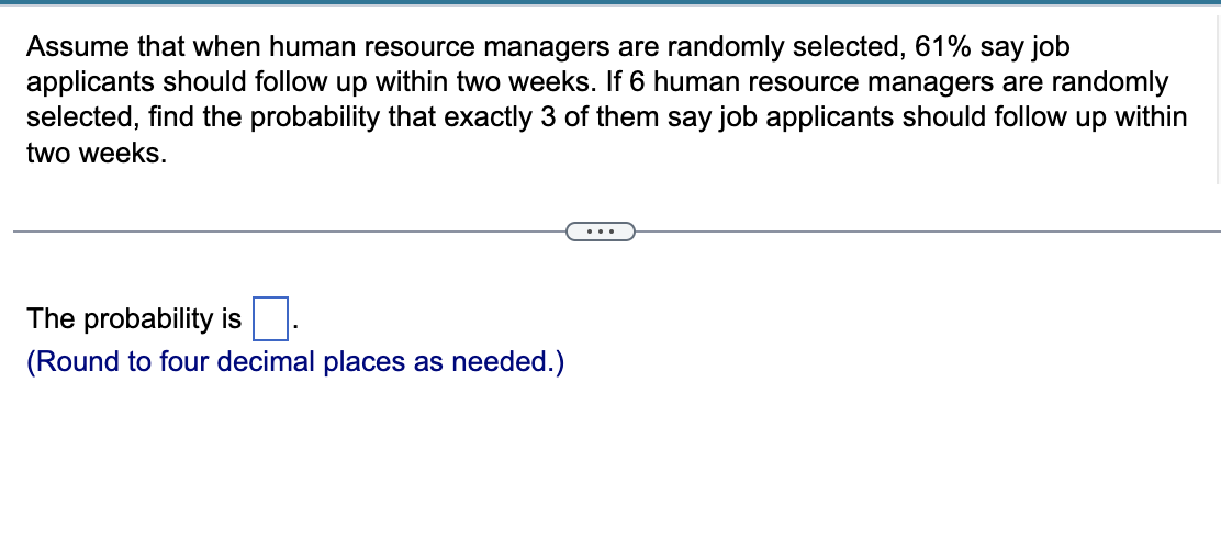 Solved Assume that when human resource managers are randomly | Chegg.com