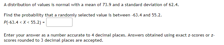 Solved A distribution of values is normal with a mean of | Chegg.com