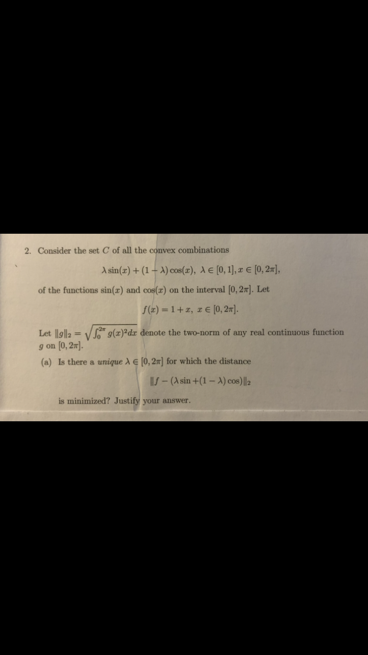 Solved 2. Consider the set C of all the convex combinations | Chegg.com