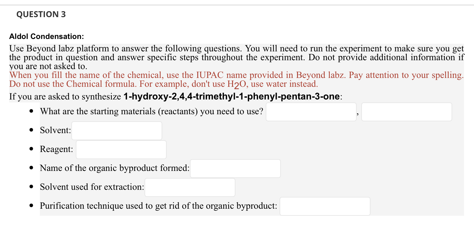 Solved QUESTION 3 Aldol Condensation: Use Beyond labz | Chegg.com