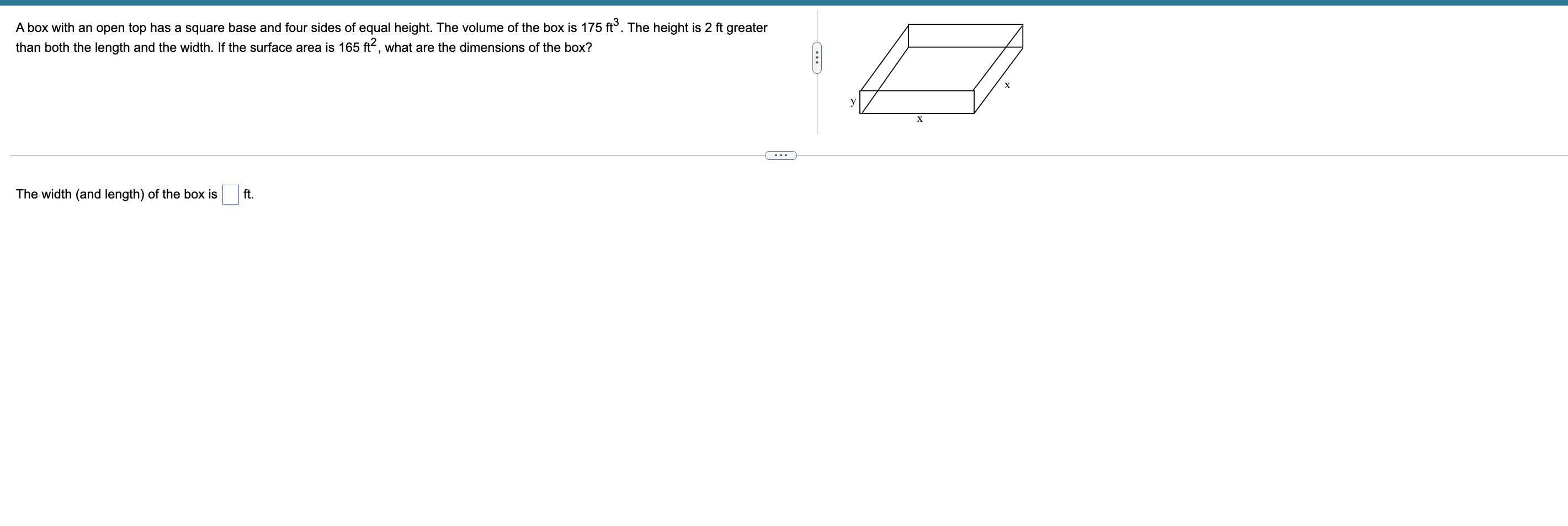 Solved A box with an open top has a square base and four | Chegg.com