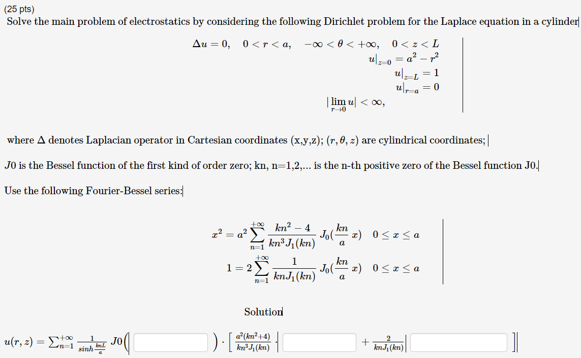 Solved (25 pts) Solve the main problem of electrostatics by | Chegg.com