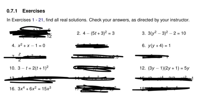 Solved 0.7.1 Exercises In Exercises 121, find all real | Chegg.com