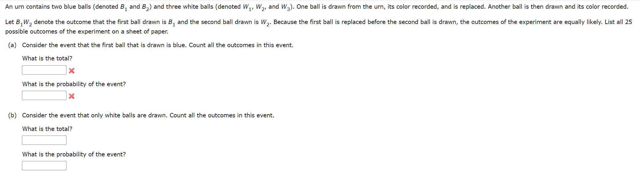 Solved possible outcomes of the experiment on a sheet of | Chegg.com
