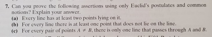 Solved 7. Can you prove the following assertions using only | Chegg.com