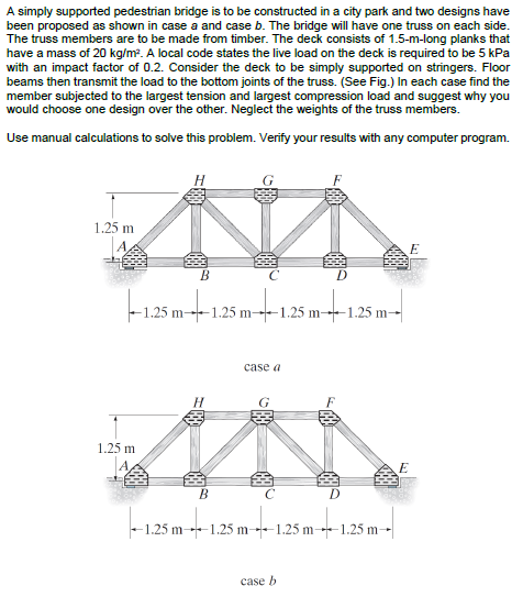 Solved A simply supported pedestrian bridge is to be | Chegg.com