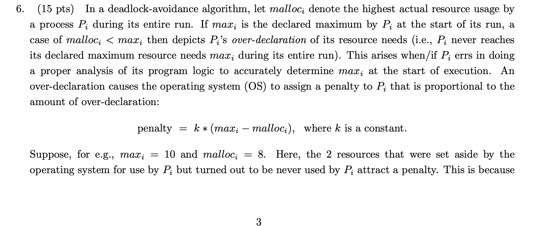 6. (15 pts) In a deadlock-avoidance algorithm, let | Chegg.com