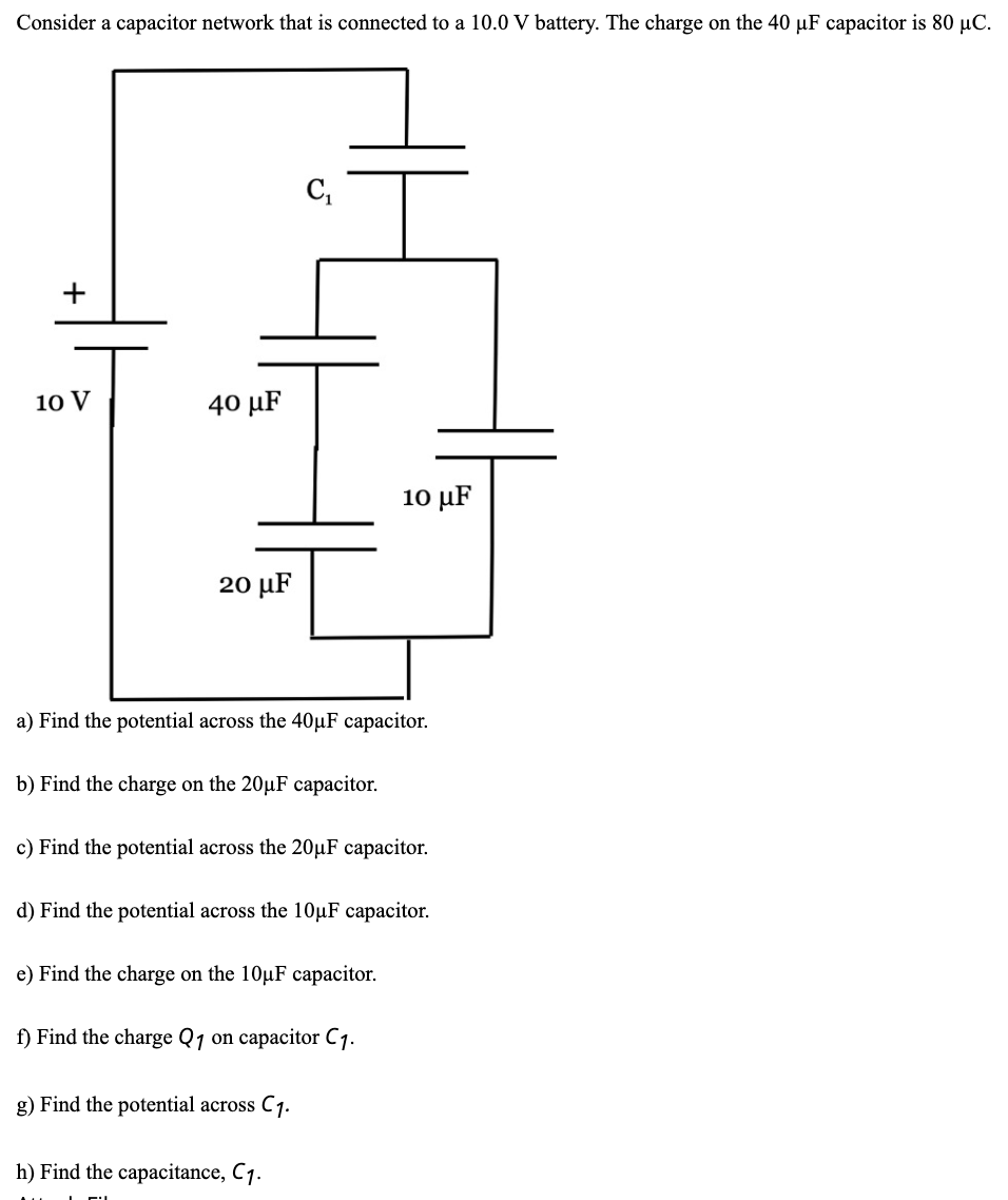 Solved Consider a capacitor network that is connected to a | Chegg.com