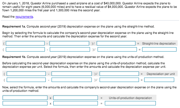Solved On January 1, 2018, Questor Airline purchased a used | Chegg.com