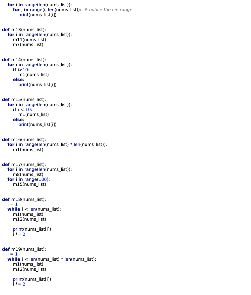 Solved What are the big-O running times of the following | Chegg.com