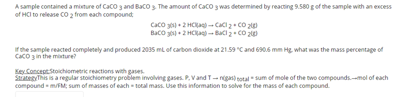 Solved A sample contained a mixture of CaCO 3 and BaCO 3. | Chegg.com