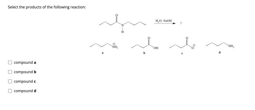 Solved Select the products of the following reaction: H40, | Chegg.com
