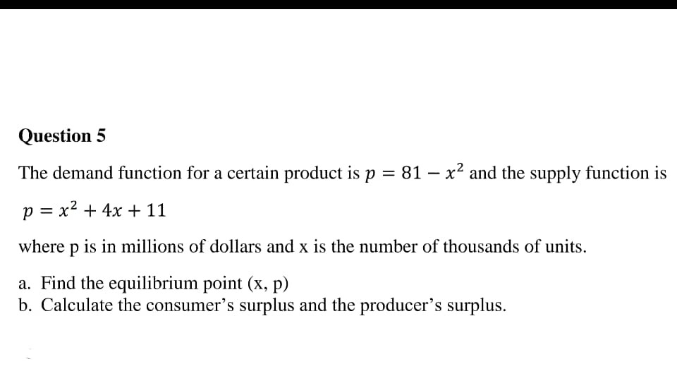 Solved Question 5 The demand function for a certain product | Chegg.com