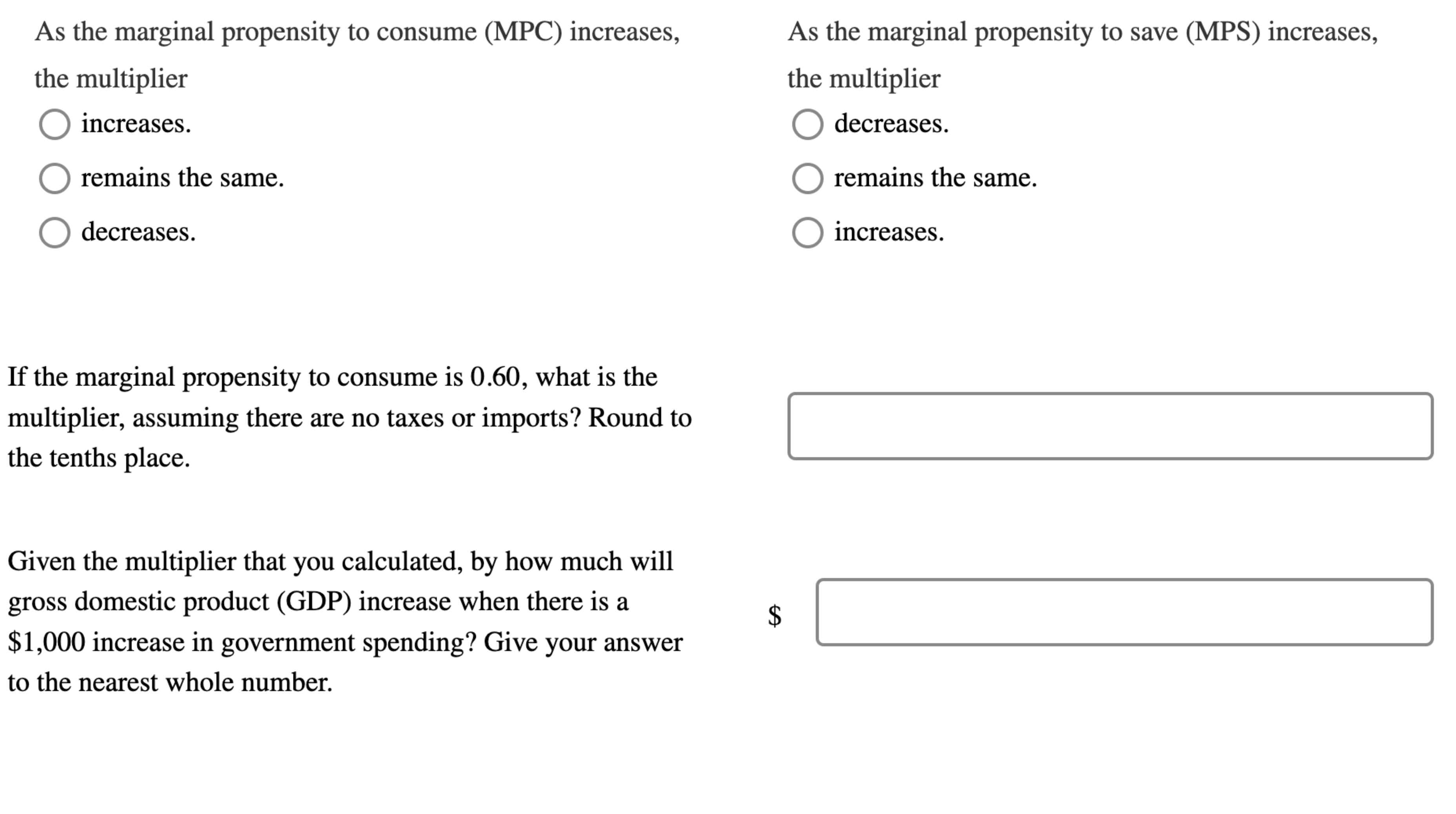 Solved As the marginal propensity to consume (MPC) | Chegg.com