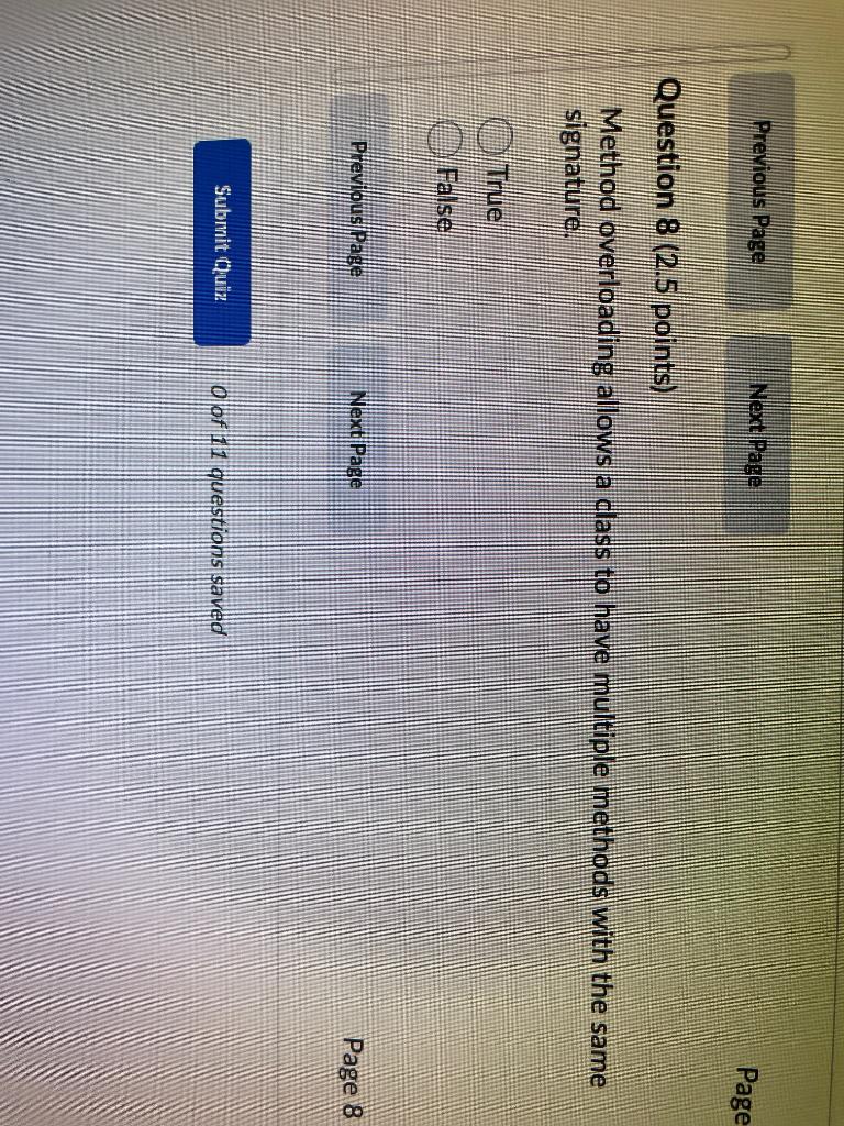Solved Previous Page Next Page Page Question 8 (2.5 points) | Chegg.com