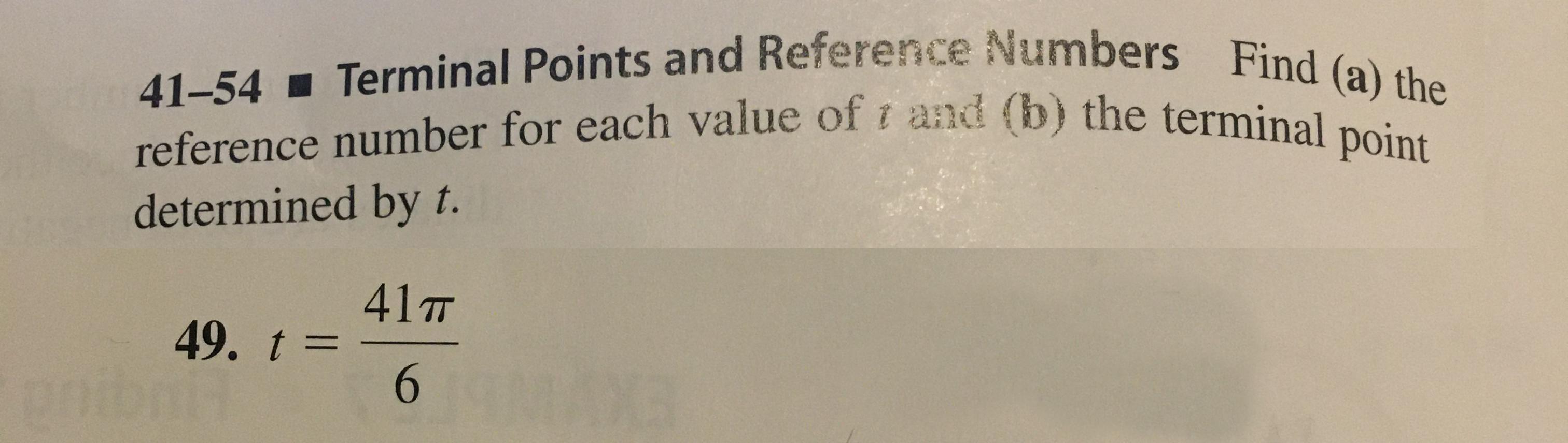 Solved 41-54 Terminal Points and Reference Numbers Find (a) | Chegg.com