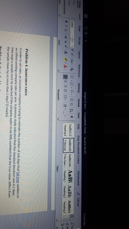 Solved kwana billy assign4 (2).docx - Compatibility Mode - | Chegg.com