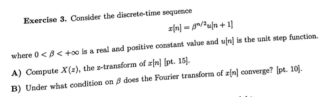 Solved Exercise 3 Consider The Discrete Time Sequence 