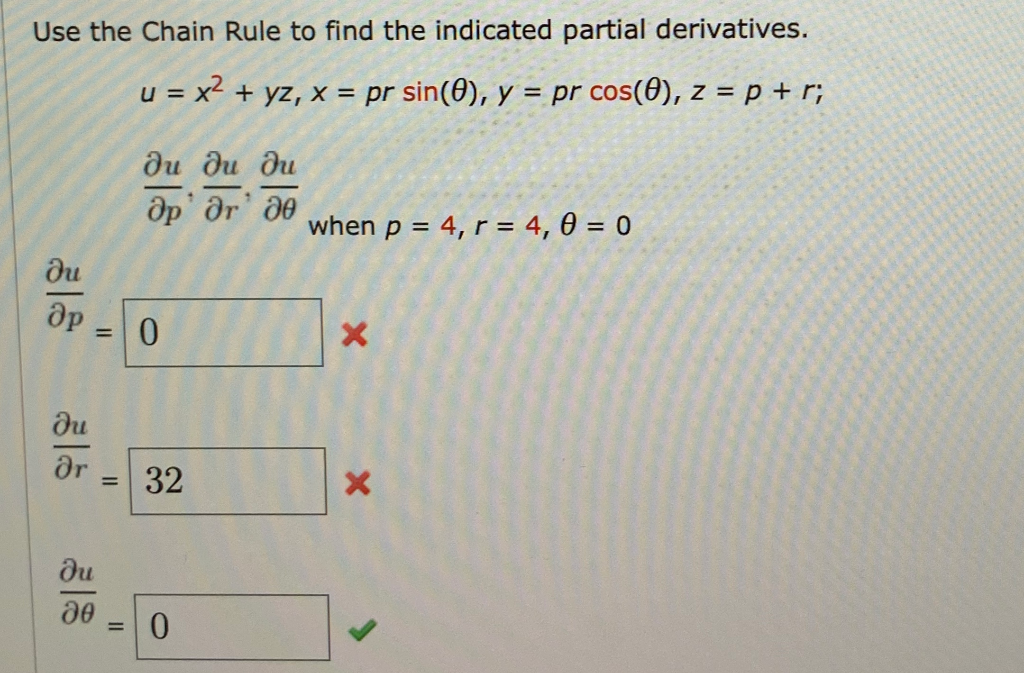 Solved Use the Chain Rule to find the indicated partial | Chegg.com