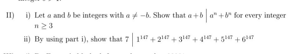 Solved i) Let a and b be integers with a =−b. Show that | Chegg.com