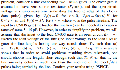 problem, consider a line connecting two CMOS gates. | Chegg.com